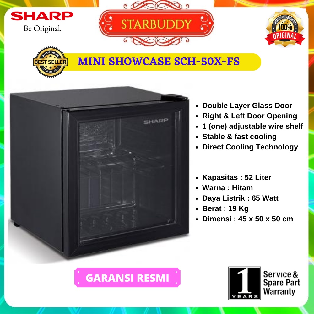 Jual SHOWCASE MINI SHARP SCH-50X-FS,SCH50XFS, SCH50 DISPLAY COOLER ...