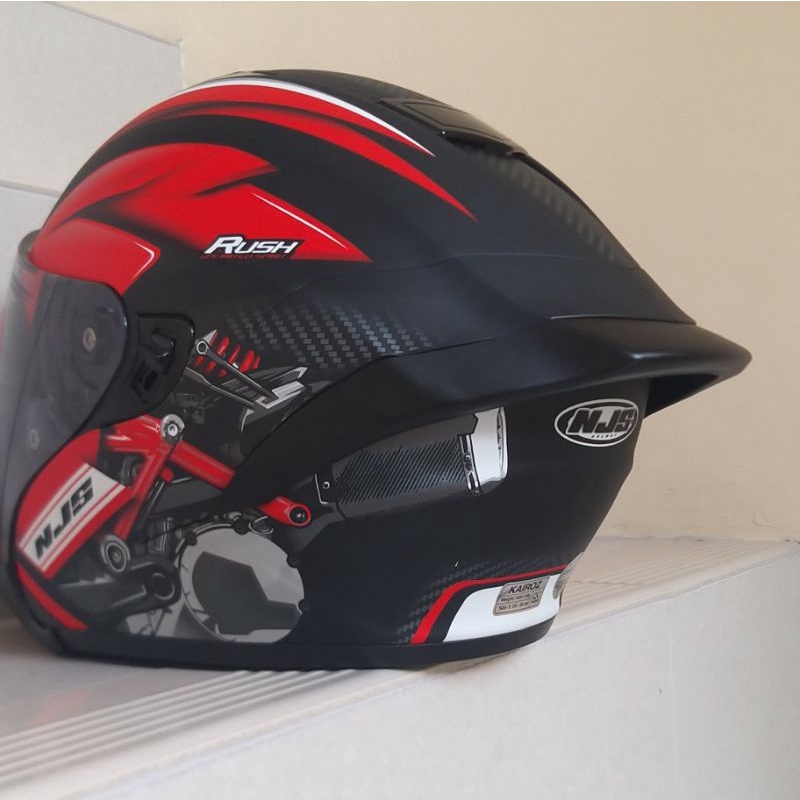 Jual spoiler helm NJS kairos/ ZX-1 model 3D warna black doft | Shopee ...