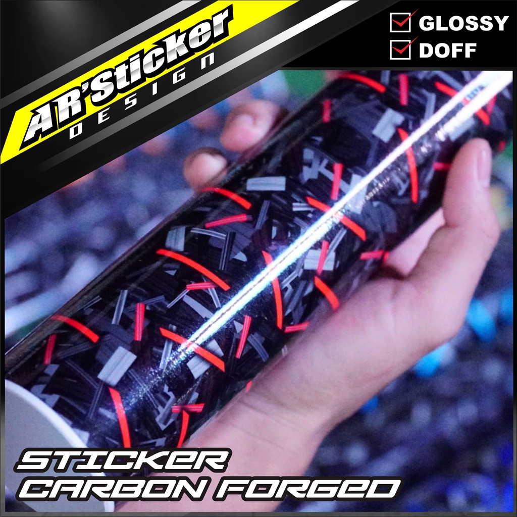 Jual Sticker Setiker Motif Carbon Forged - Stiker Karbon Forged Red ...