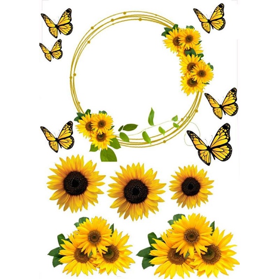 Jual Topper cake custom ucapan tema bunga matahari / sun flowers ...