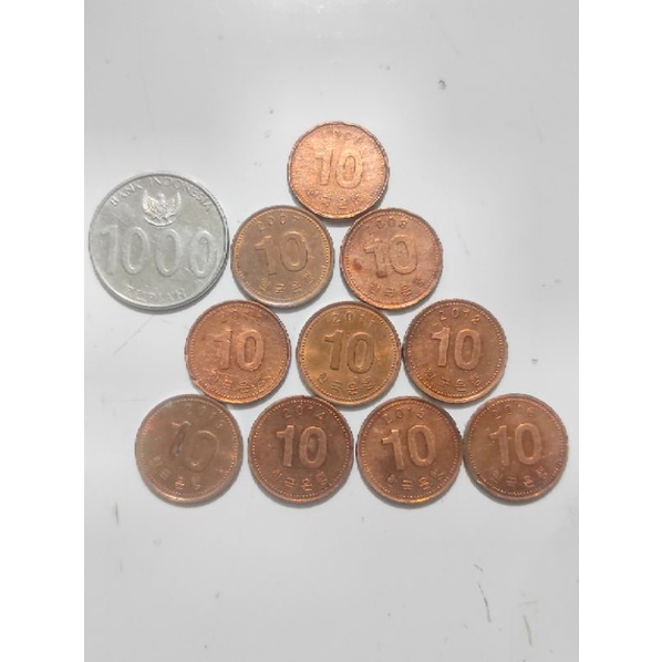 Jual koin korea set urut 10 won - 10 keping beda tahun | Shopee Indonesia