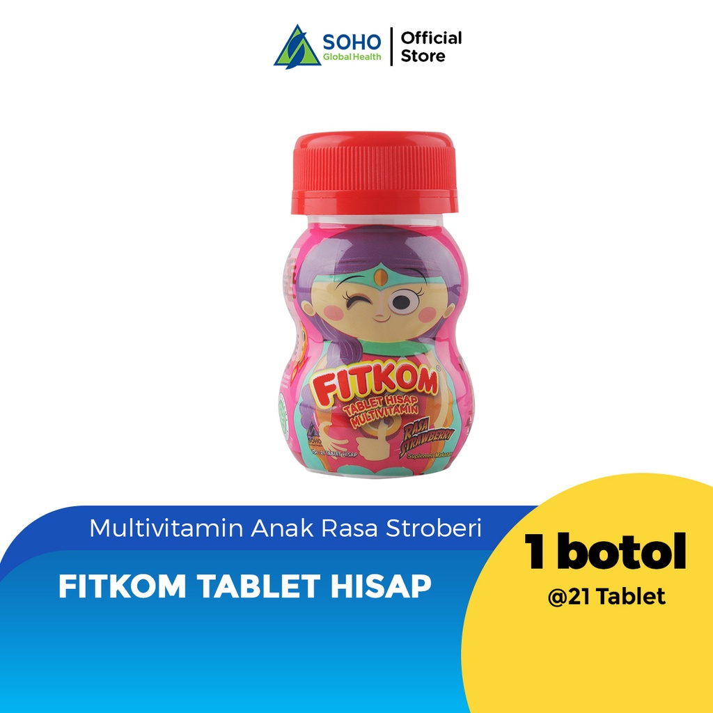 Jual Fitkom Tablet Hisap Multivitamin Anak Rasa Stroberi Botol @21 ...