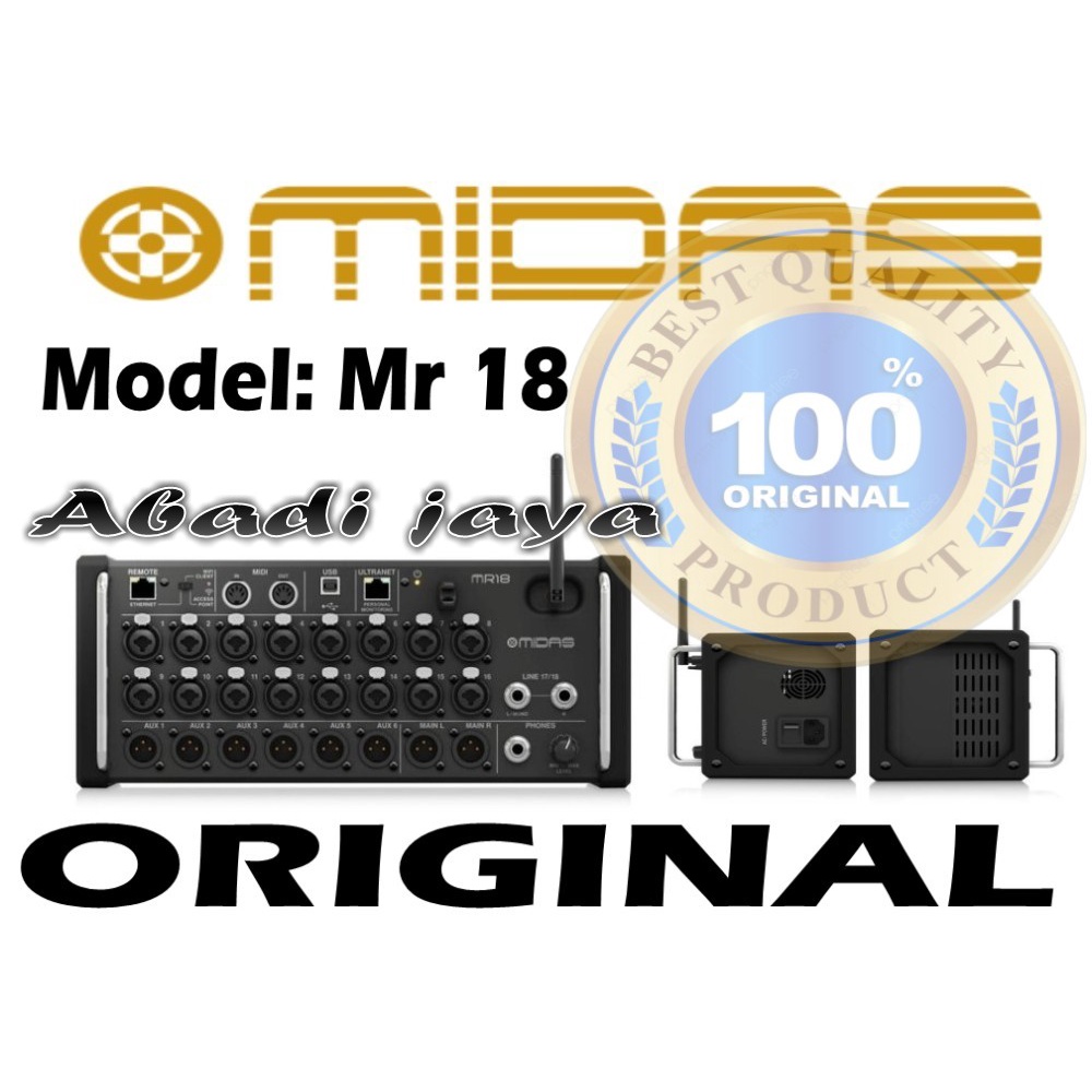 Jual Midas MR18 MR 18 Rackmount Digital Mixer ORIGINAL For Android - IOS | Shopee Indonesia