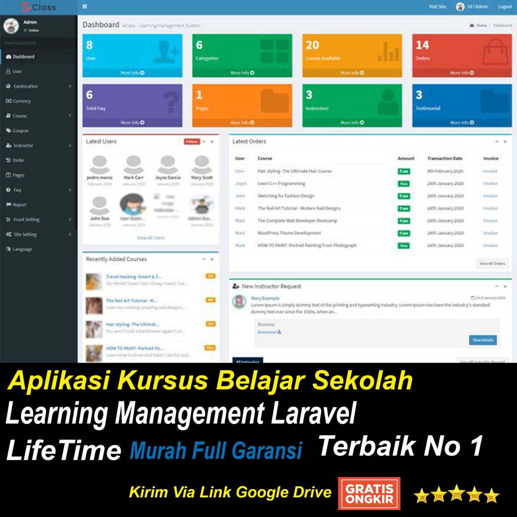 Jual Aplikasi Kursus Belajar Sekolah WEB - Learning Management Laravel ...