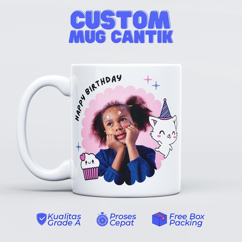 Jual Mug Custom Foto dan Nama, Kado Mug Ulang Tahun, Mug Custom Ulang ...