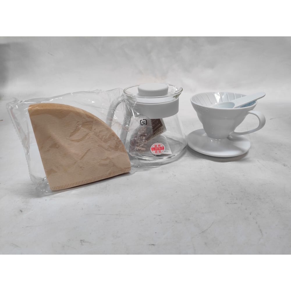 Jual Hario V60 Set 01 Filter Coffee Pot Red White | Shopee Indonesia