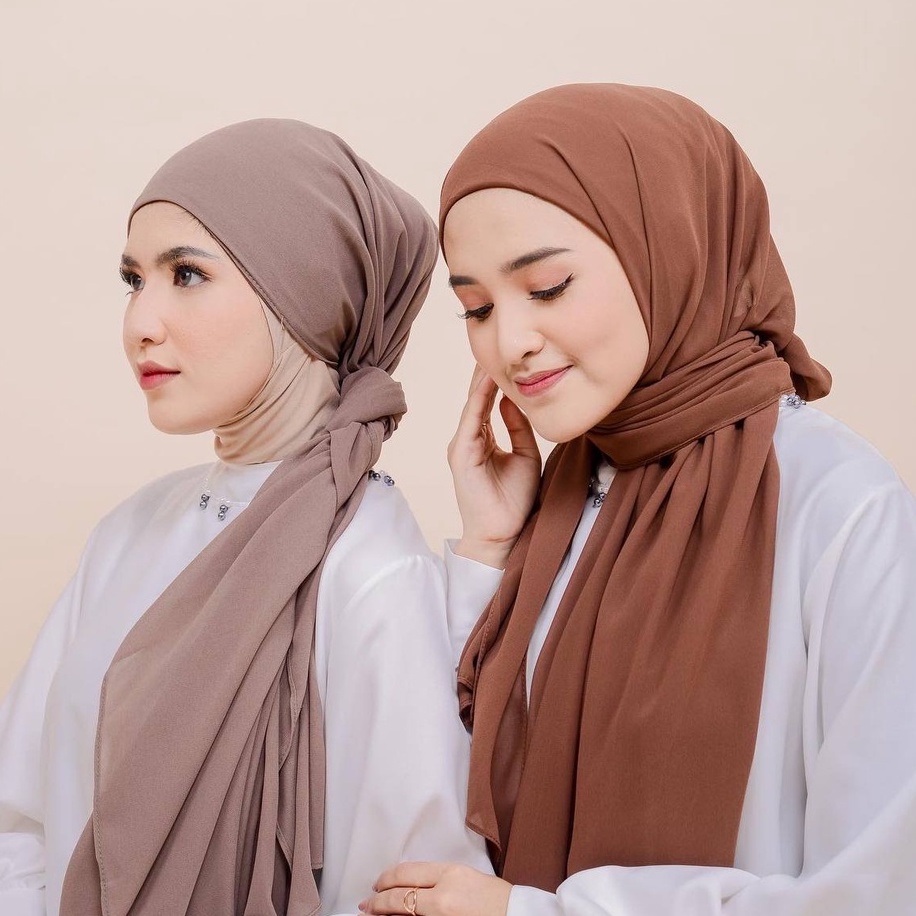 Jual Pashmina Inner 2in1 Ceruty Babydoll Premium 75 x 180 cm | Shopee Indonesia