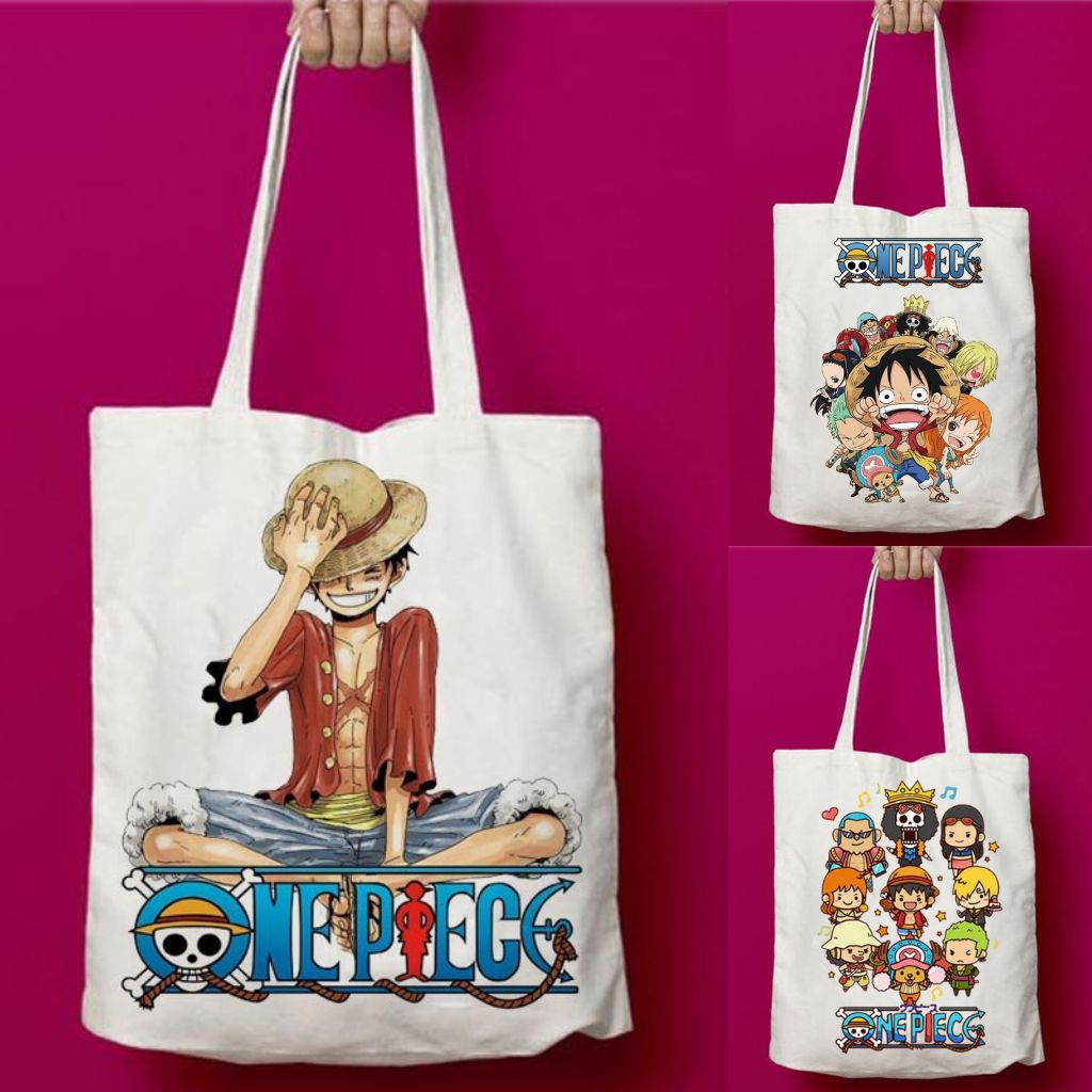Jual Totebag Tote Bag Anime One Piece monkey d luffy Wibu Kanvas Lucu ...