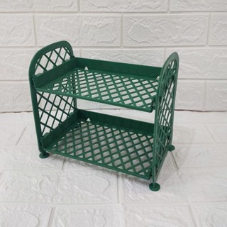 Jual Rak Jaring Plastik 2 Susun Tempat Penyimpanan Bumbu Dapur ATK Alat ...