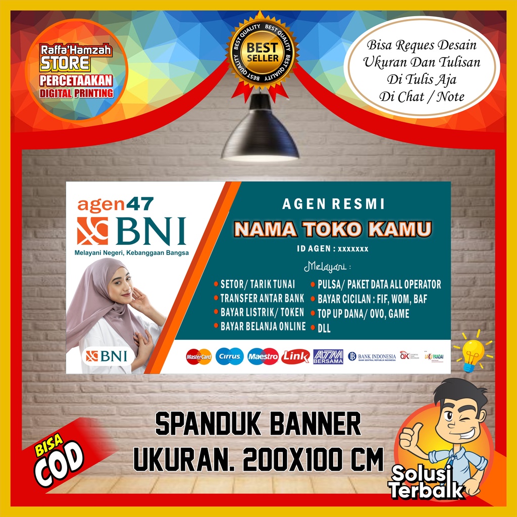 Jual SPANDUK BANNER AGEN BNI LINK UK 2x1 METER | Shopee Indonesia
