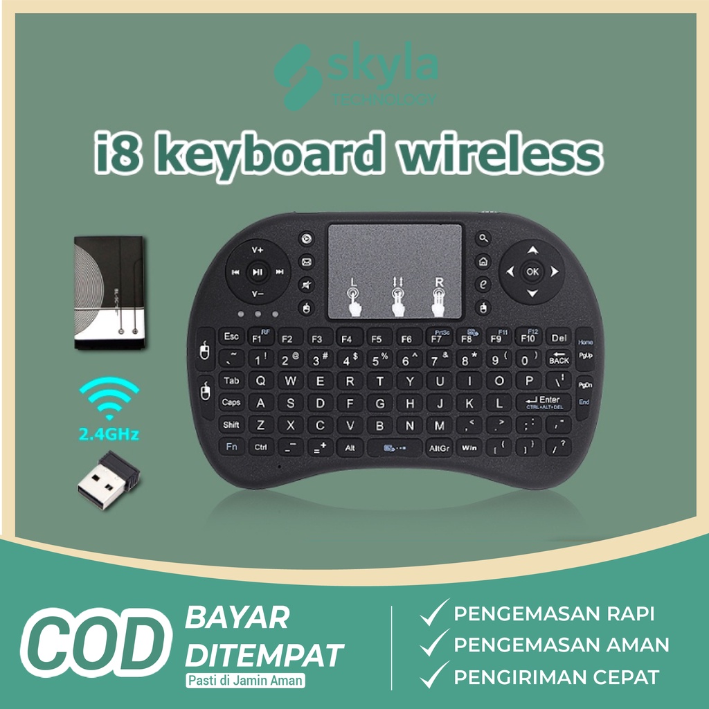 Jual Mini Keyboard Wireless I8 With Backlight LED 2.4G Handheld ...