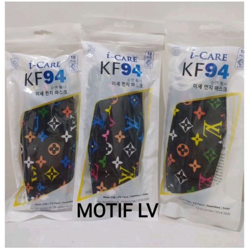 Jual MASKER EARLOOP 4ply KF94 EVO motif Dewasa 4D i-care izin kemenkes ...
