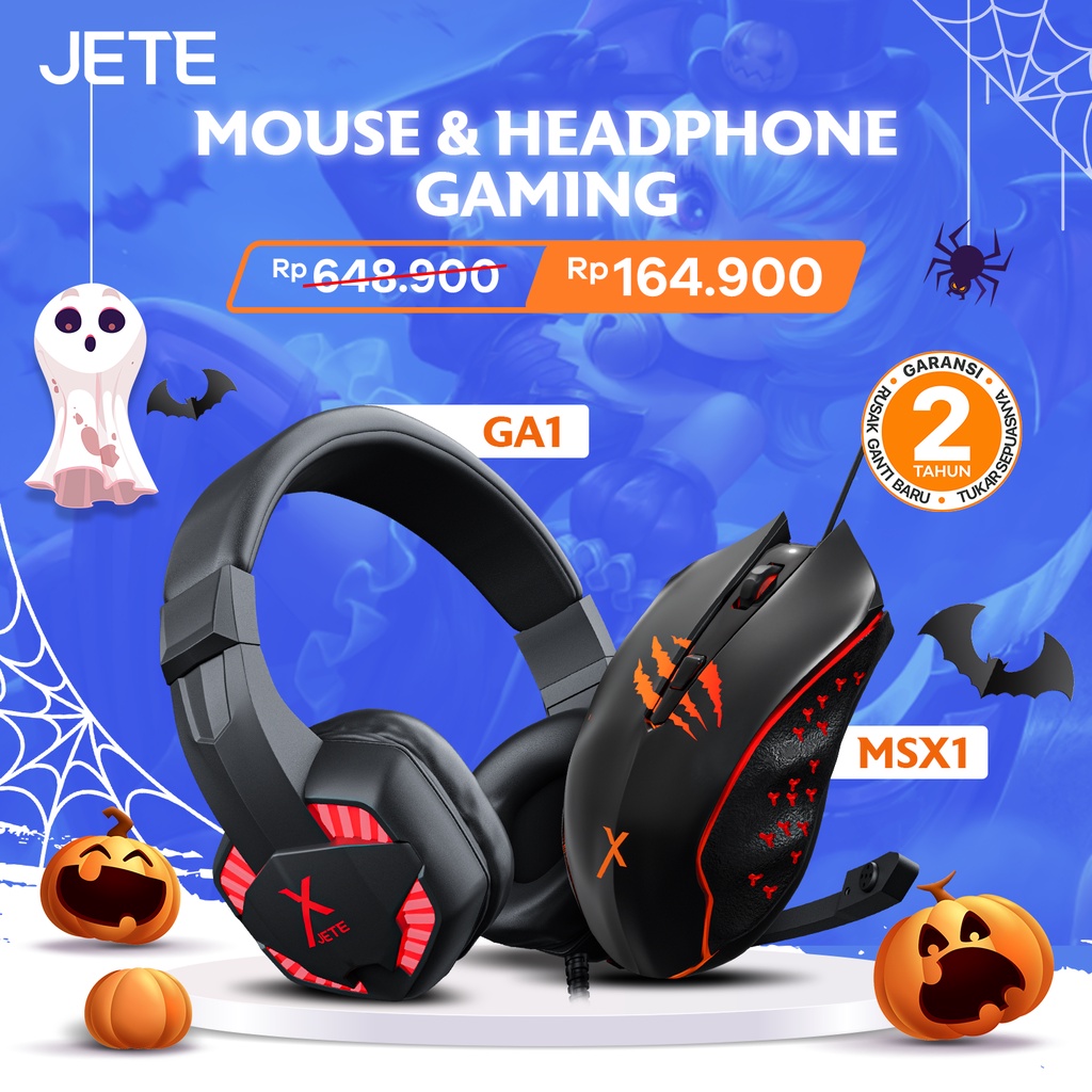 Jual Paket Bundling Mouse Gaming RGB JETE MSX1 + Headphone Gaming JETE ...