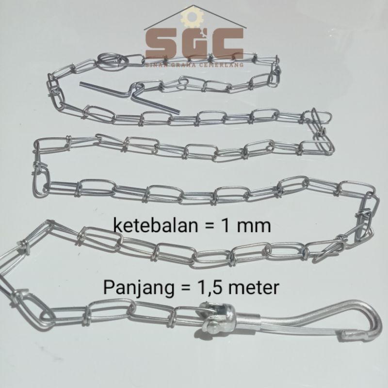 Jual Rantai Anjing no. 20 Rantai Gogok Rante Hewan (panjang 1,5 meter ...