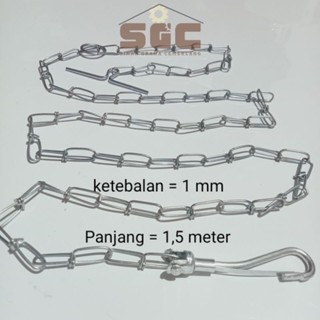 Jual Rantai Anjing no. 20 Rantai Gogok Rante Hewan (panjang 1,5 meter ...