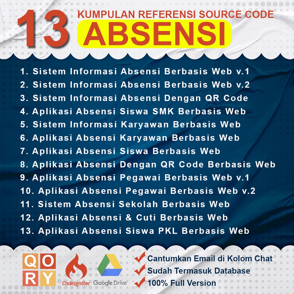 Jual Kumpulan Referensi Source Code Absensi Sistem Informasi Aplikasi ...