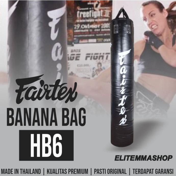 Jual Samsak FAIRTEX 6ft Muay Thai Banana Bag HB6 BLACK | Shopee Indonesia