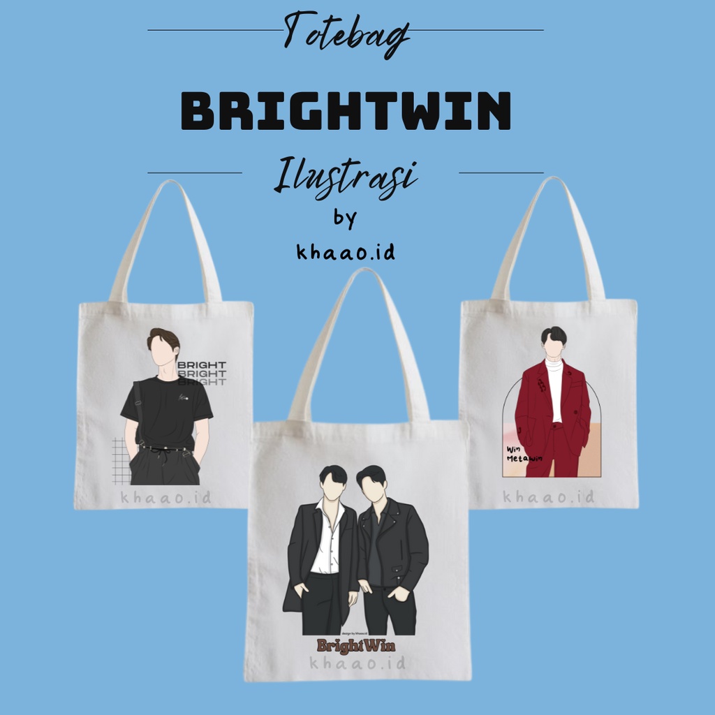 Jual Totebag Tote bag Thai Actor Bright Win Ilustrasi Brightwin Thailand Actor Bright Vachirawit ...