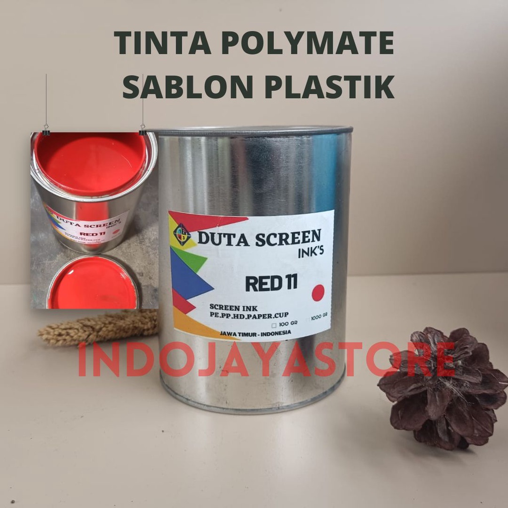 Jual TINTA SABLON PLASTIK MERAH-RED11-POLYMATE-DUTA SCREEN 1KG | Shopee ...