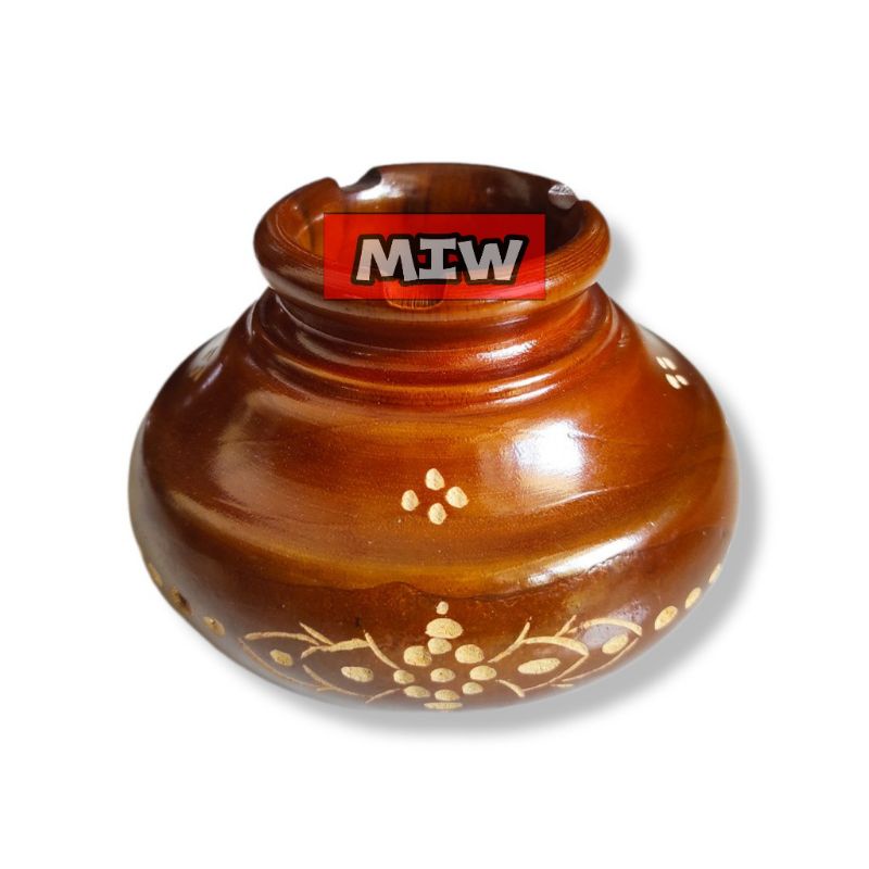 Jual Asbak rokok kayu jati model guci | Shopee Indonesia