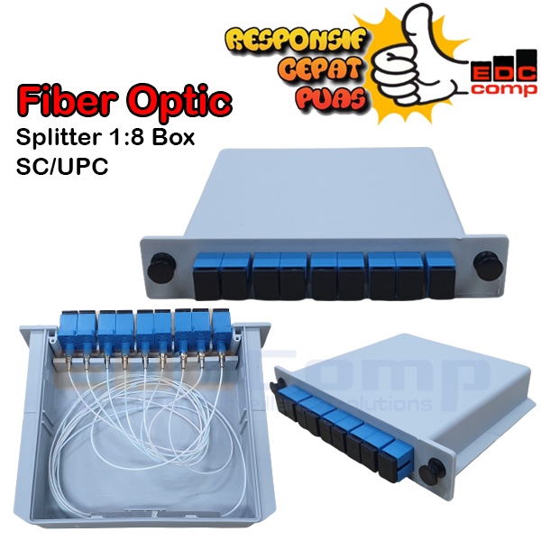 Jual Splitter FO 1:8 SC/UPC | Splitter 1:8 Box Cassette Fiber Optic ...