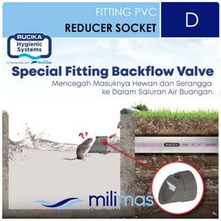 Jual RUCIKA - BACKFLOW VALVE D 4" - Fitting PVC Tutup Pembuangan Anti ...