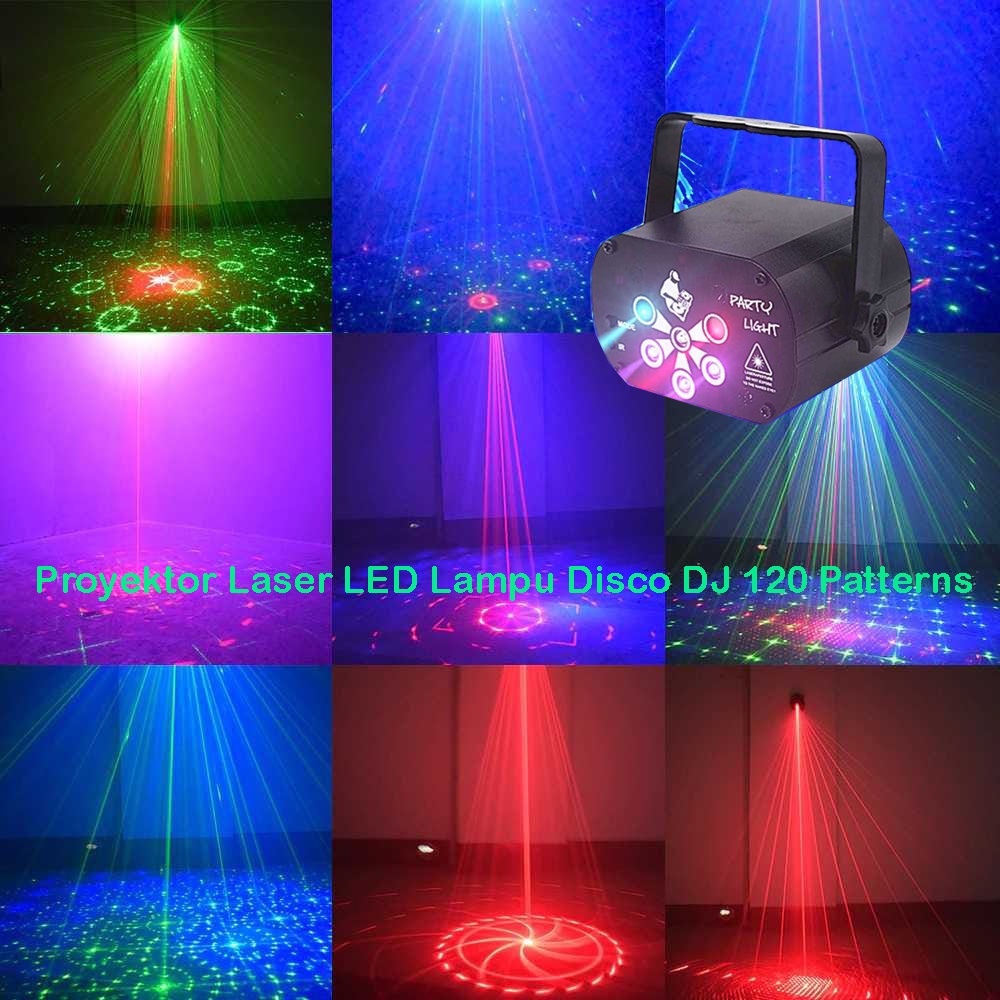 Jual Proyektor Laser LED Lampu Disco DJ 120 Patterns | Shopee Indonesia