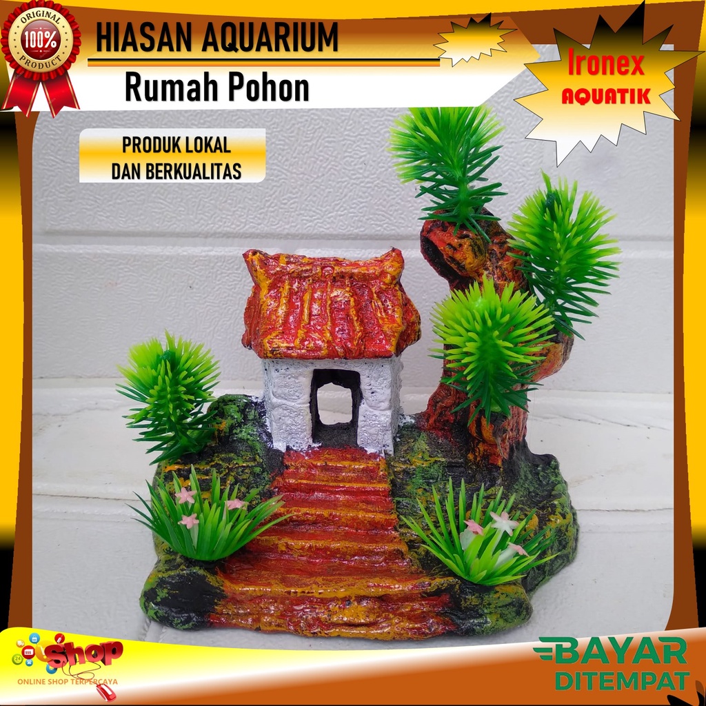 Jual Hiasan Aquarium Rumah Pohon/Hiasan Akuarium Rumah Pohon/Hiasan ...