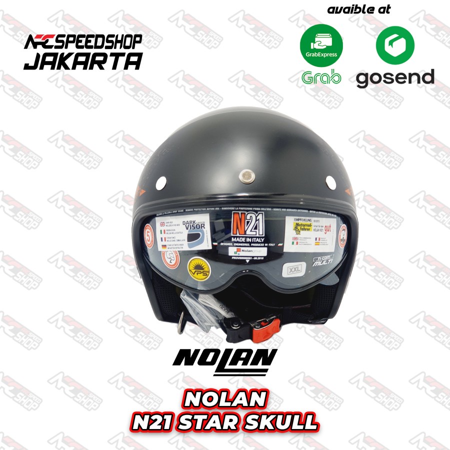 Jual helm Motor Nolan N21 Star Skull Helmet Motor Half face | Shopee Indonesia