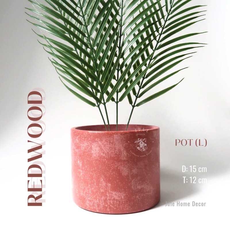 Jual REDWOOD POT (L) // concrete pot // pot tanaman besar semen ...