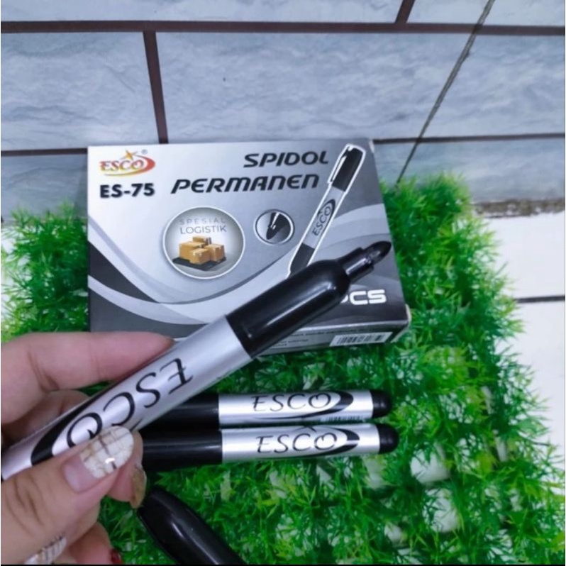 Jual Spidol permanen ESCO / Spidol permanen marker isi 12pcs | Shopee ...
