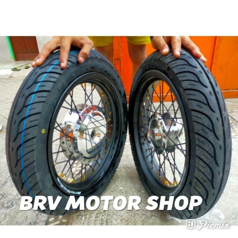Jual Velg Jari Vario Beat Mio Scoppy Spin X Ride Velg 215-250+14 Ban Tubles Siap Pakai | Shopee ...