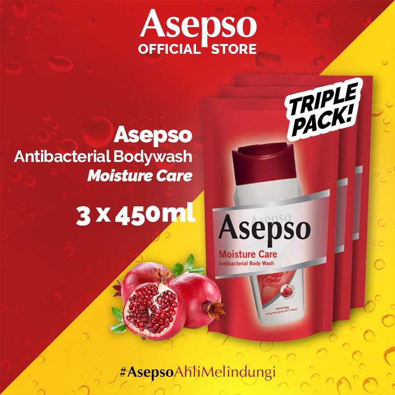 Jual ASEPSO BUNDLING 3 PCS Sabun Cair Body Wash Moisture Care - 450 ml | Shopee Indonesia