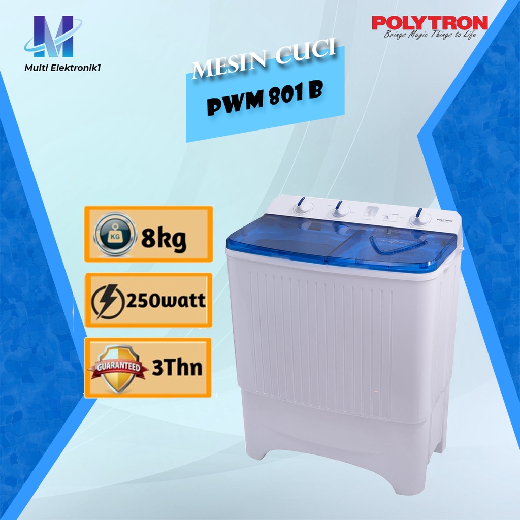 Jual MESIN CUCI POLYTRON 2 TABUNG PWM 801 NEW | Shopee Indonesia