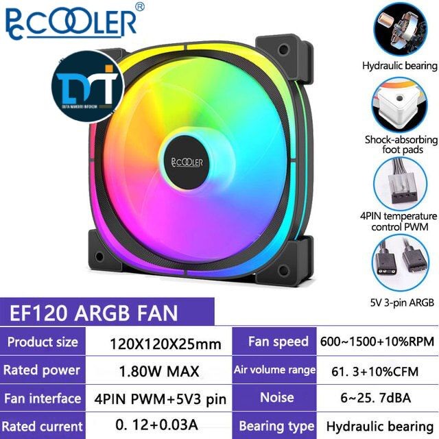Jual PCCooler EF120 ARGB - Single Pack High Performance 120mm ARGB Fan ...