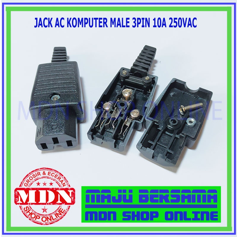 Jual Jack AC Male power komputer 3pin/ colokan komputer | Shopee Indonesia