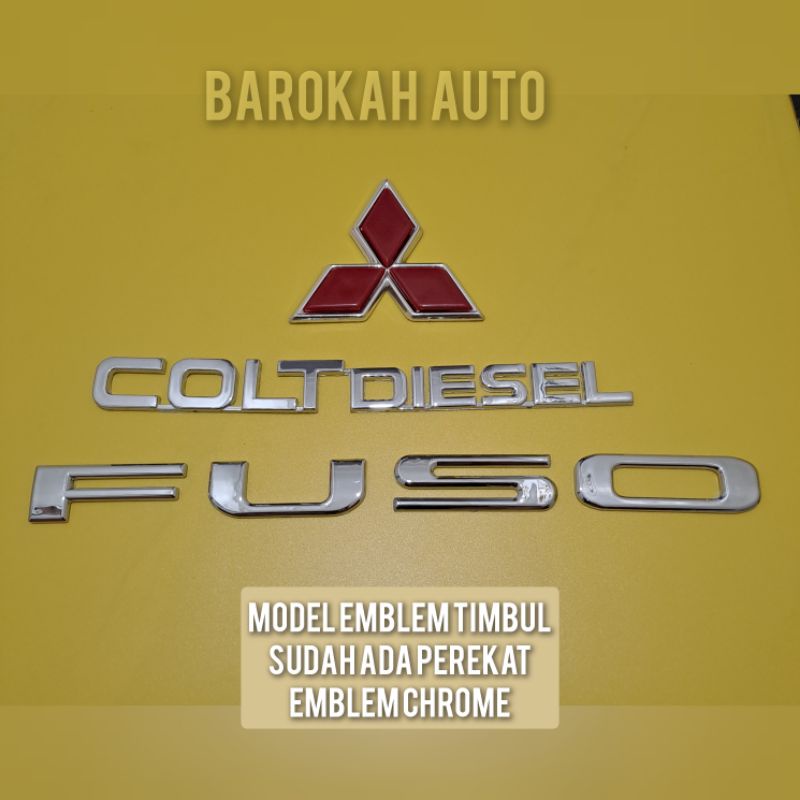 Jual fuso tulisan emblem logo mitsubishi fuso colt diesel mobil canter turbo | Shopee Indonesia