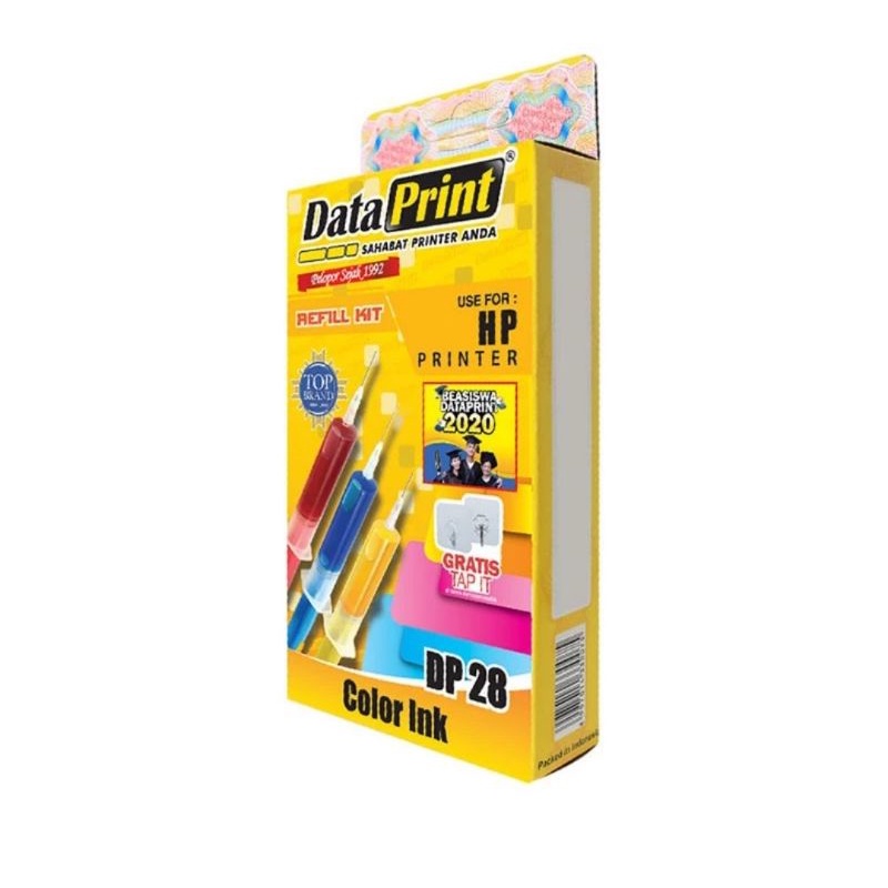 Jual Tinta Refill Data Print DP28 HP colour universal suntikan tinta ...