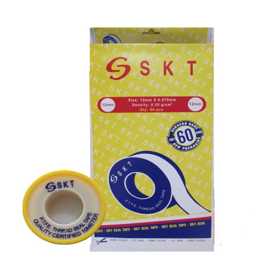 Jual Seal tape kran air MERK SKT - 1/2" x 10Meter / Solasi Solatif Pipa ...