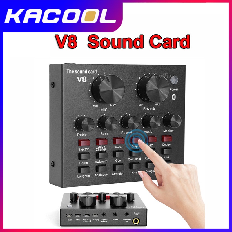 Jual Sound Card V8 Mixer Bluetooth SoundCard V8 Audio Sound Card USB ...