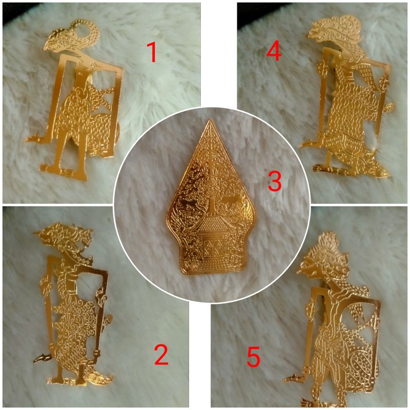 Jual bros wayang emas 5 cm original kuningan | Shopee Indonesia