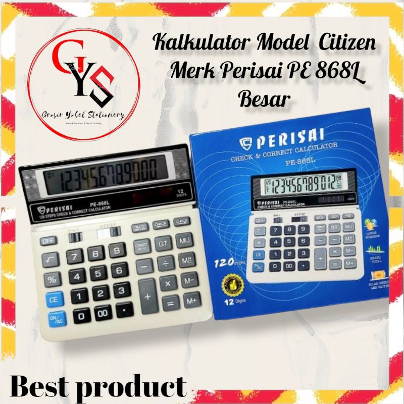 Jual Kalkulator model Citizen perisai PE 868L Besar 12 Digit Check & Correct ORI | Shopee Indonesia