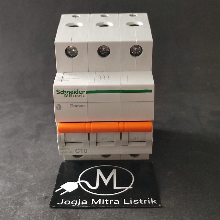 Jual MCB DOMAE SCHNEIDER 3 PHASE 10 AMPERE | Shopee Indonesia