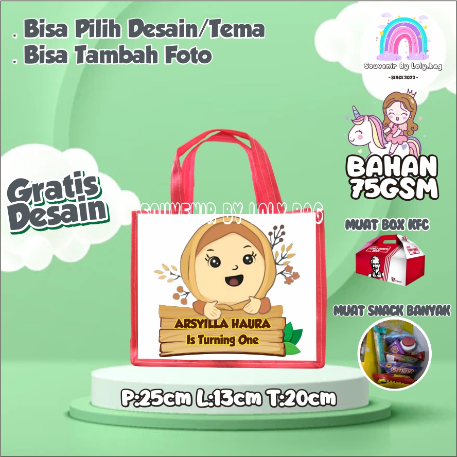 Jual Goodie Bag MERAH/Tas Ultah Custom/Goodie Bag Custom/Tas Ultah Unik ...
