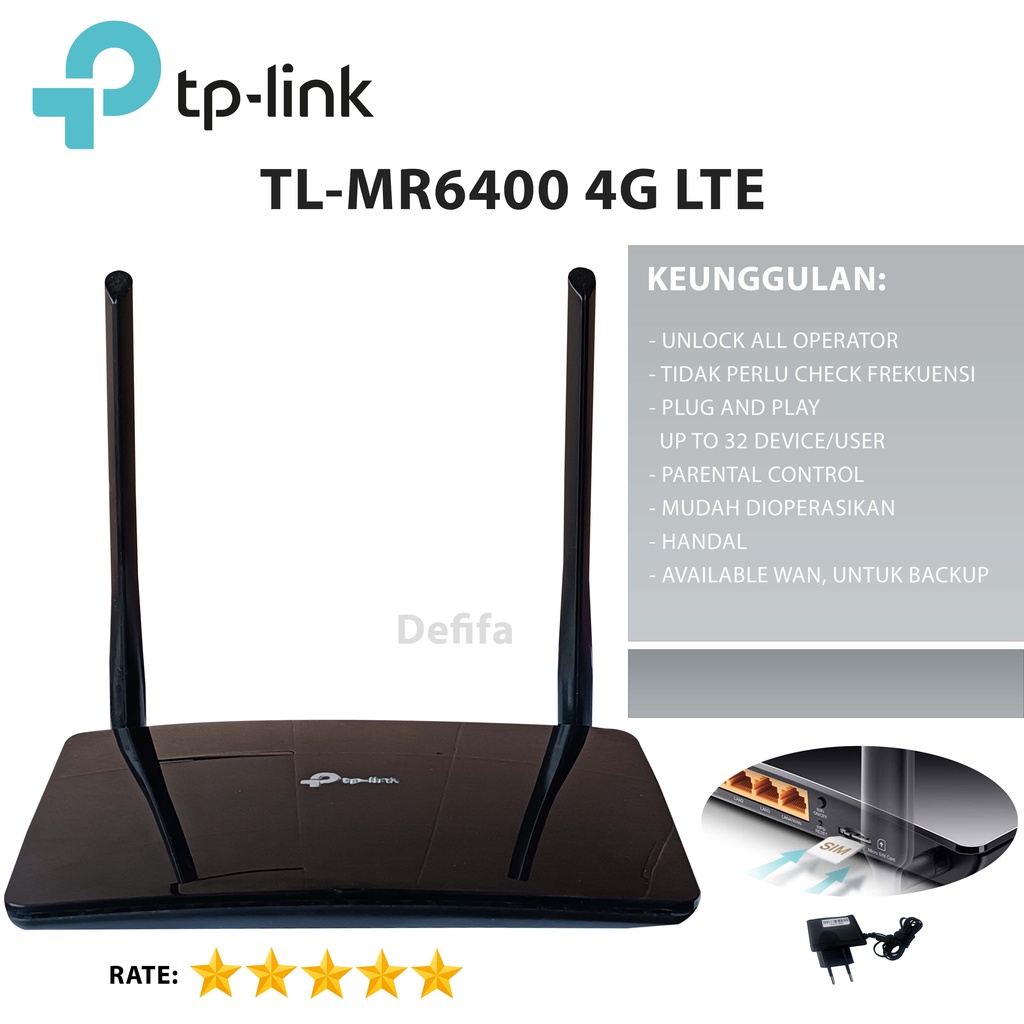 Jual Modem Router TP-Link TL-MR6400 4G LTE Wireless WIFI Unlock Semua Kartu | Shopee Indonesia