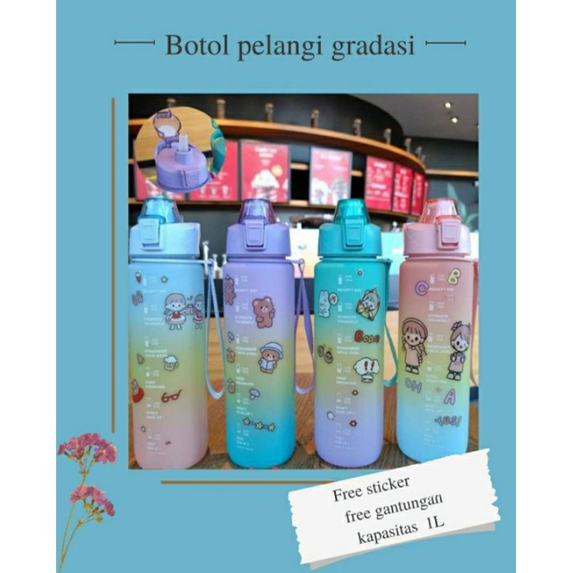 Jual BOTOL MINUM TRITAN 900 ML WARNA GRADASI / BOTOL MINUM VIRAL ...