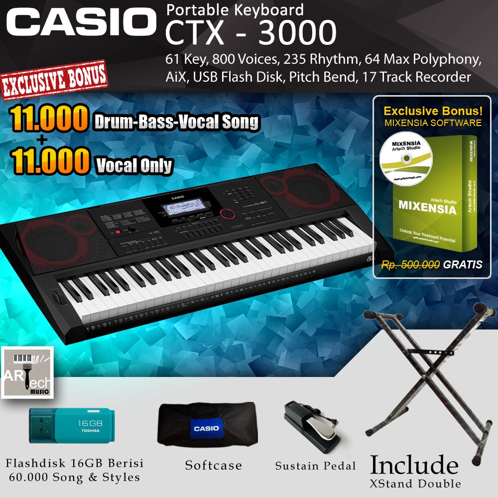 Jual Keyboard Casio CTX-3000 + Stand / CT-X3000 / CTX3000 (diatas psr ...