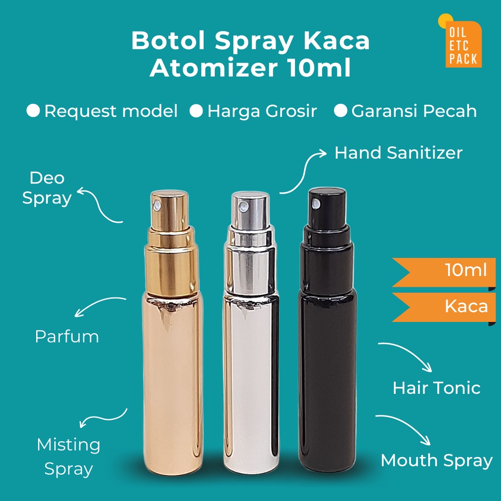 Jual Botol Spray Kaca Tebal Atomizer 10ML Aesthetic / Wadah Kosong ...