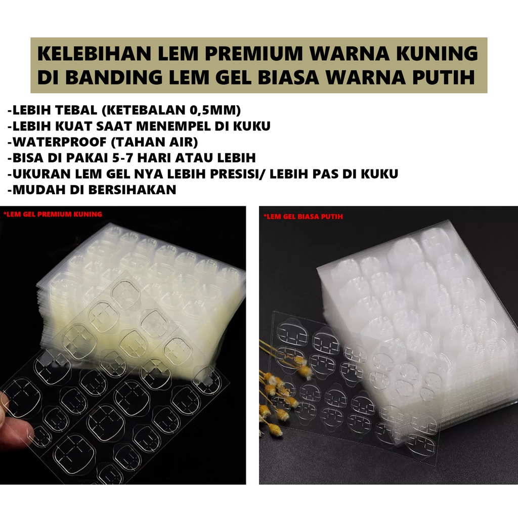 Jual LEM GEL DOUBLE TAPE KUNING KETABALAN 0.5MM KUKU PALSU ISI 12 & 24 / NAIL GLUE / KUKU ...