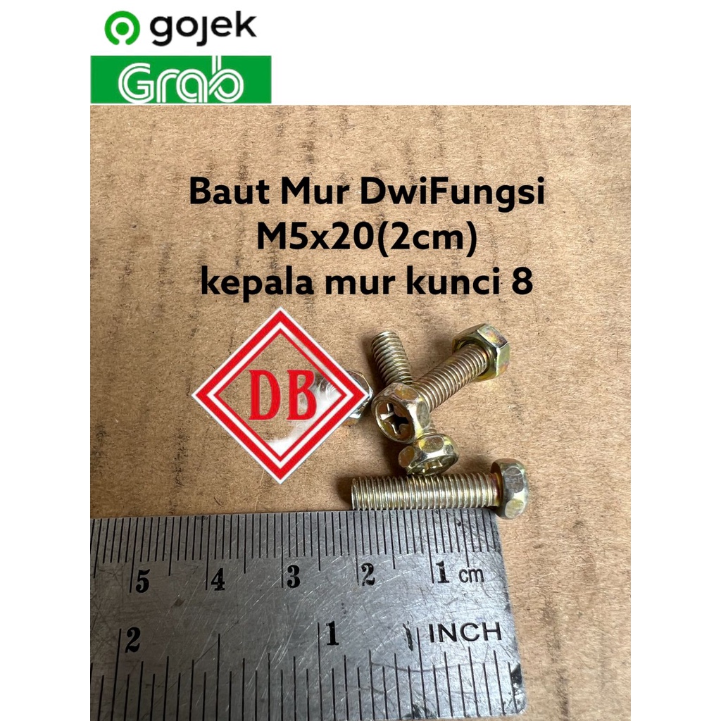 Jual DB BAUT DWIFUNGSI/BAUT KUNING KUNCI 8PANJANG 2CM/KEPALA OBENG ...
